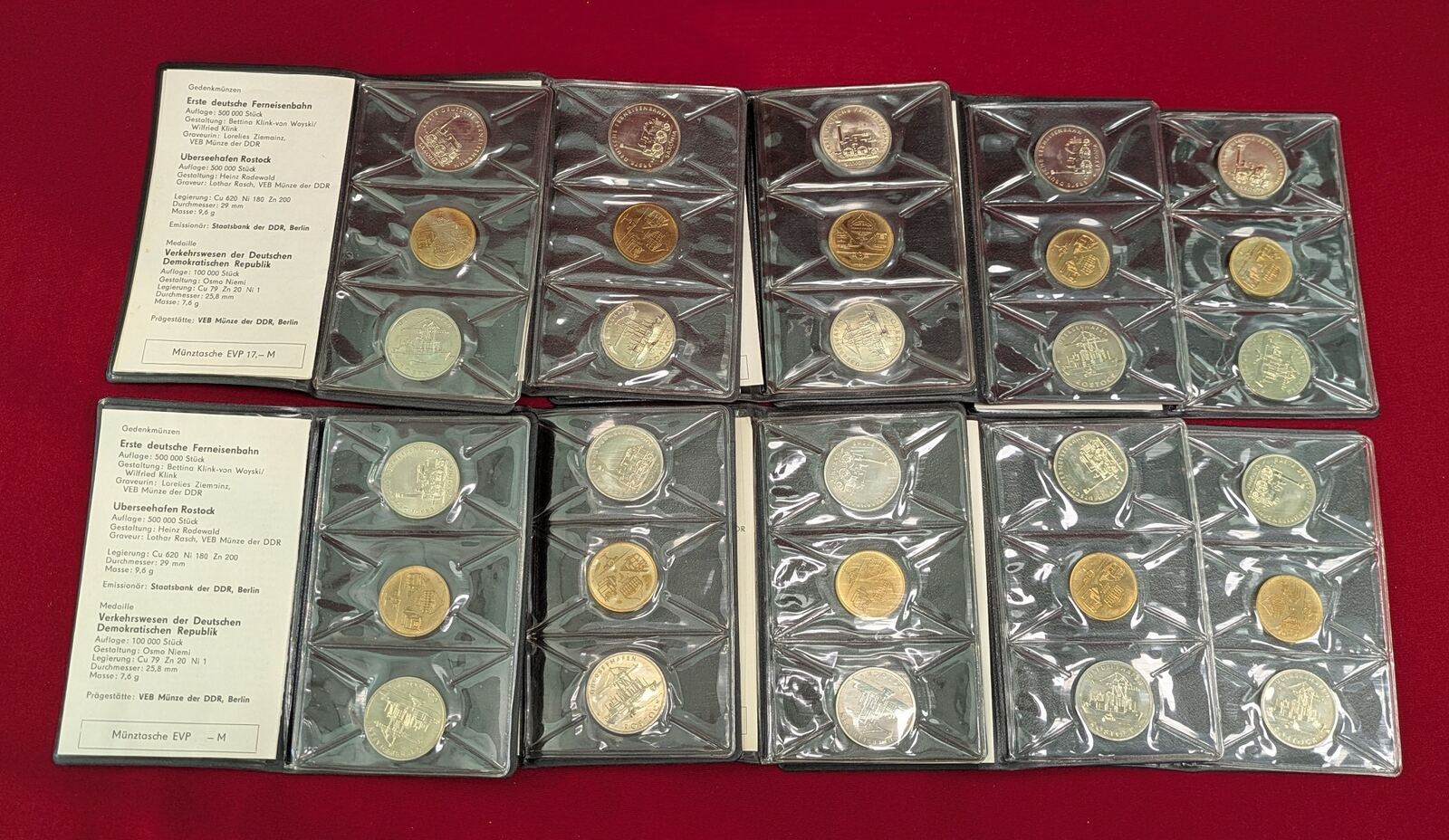 DDR Eastern Germany GDR 10 Stück, je 2 x 5 Mark Themensatz 1988 ...