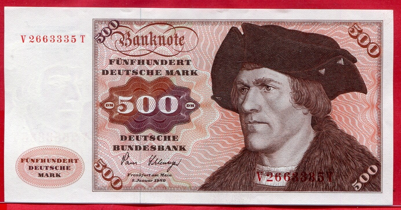 Bundesrepublik Deutschland Western Germany FRG 500 DM Deutsche Mark ...