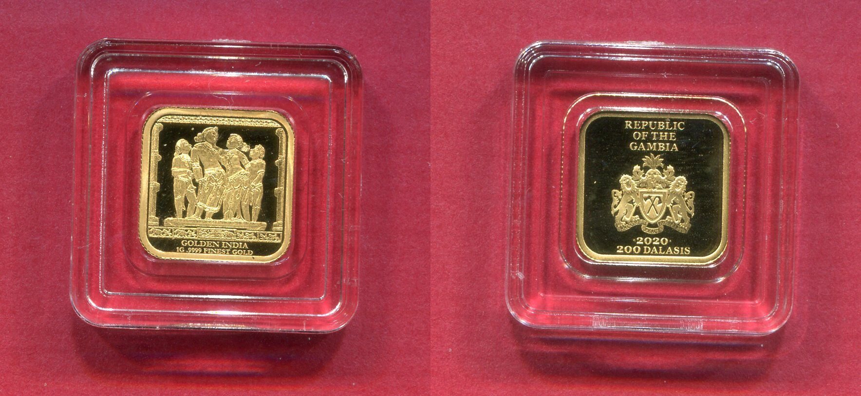 Gambia 200 Dalasis Gold 2020 Golden India - Serie Polierte Platte in ...