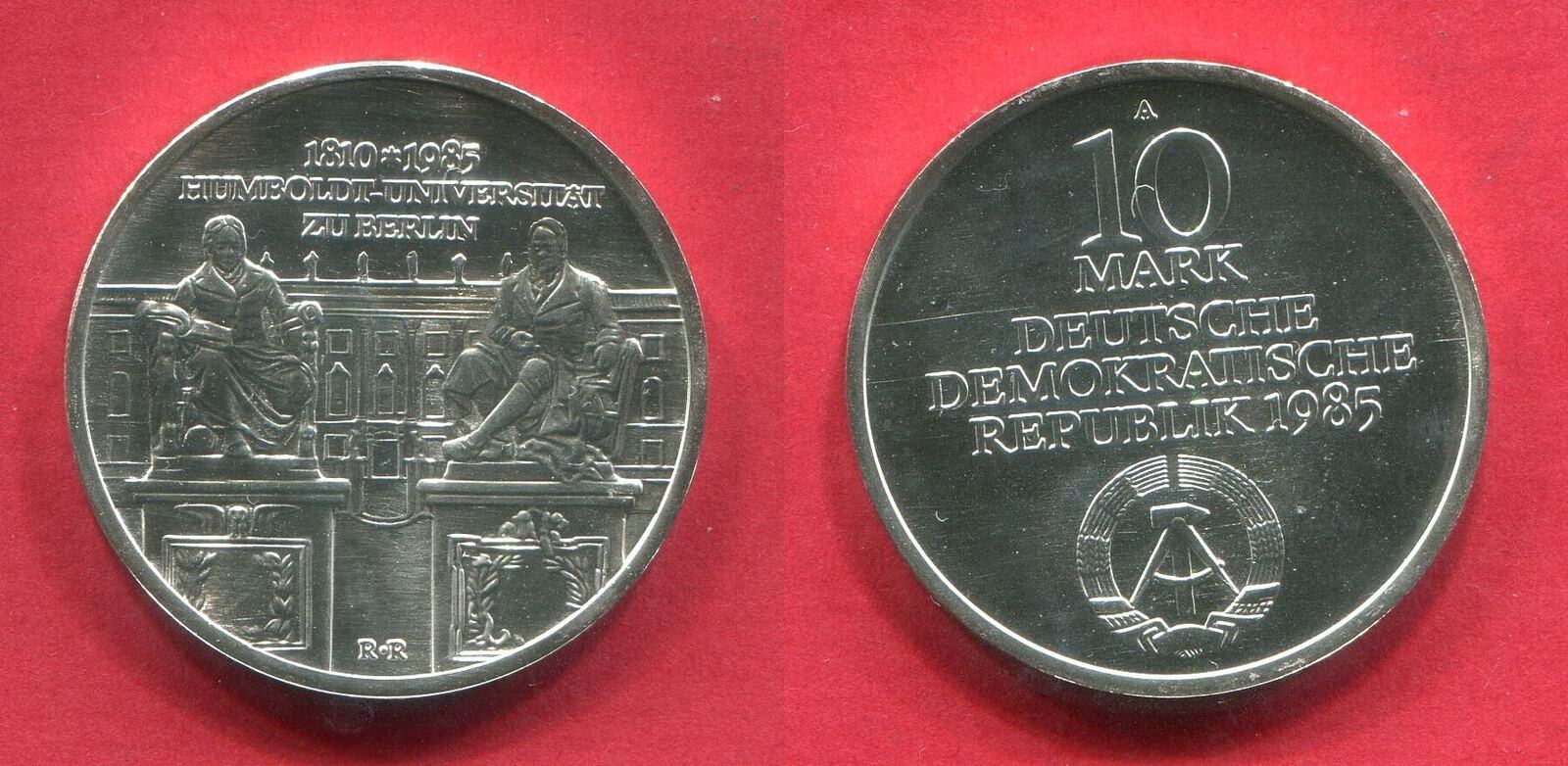 Deutsche Demokratische Republik 10 Mark Silbergedenkmuenze 1985 ...