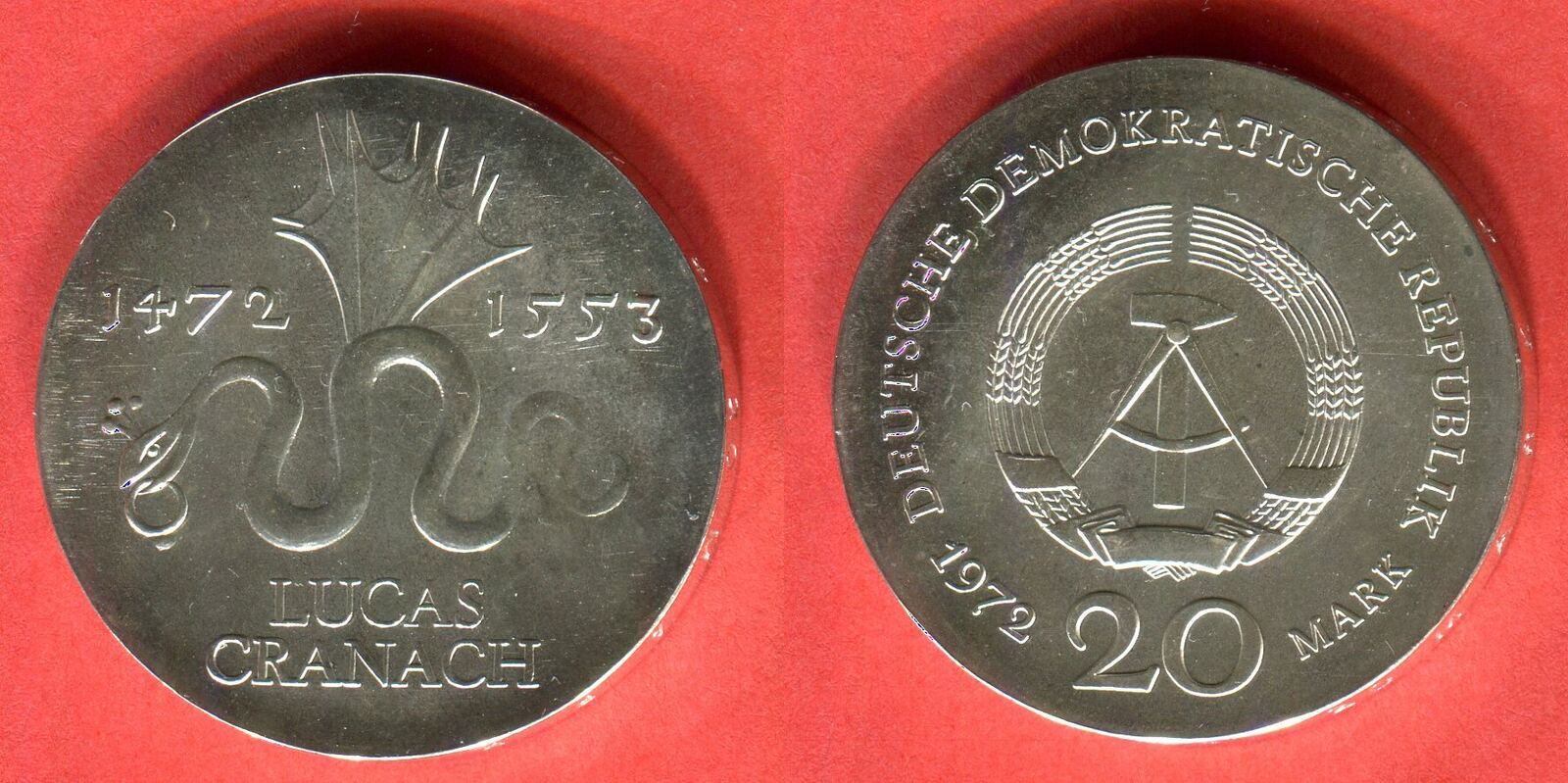 Deutsche Demokratische Republik DDR 20 Mark Gedenkmünze 1972 500 ...