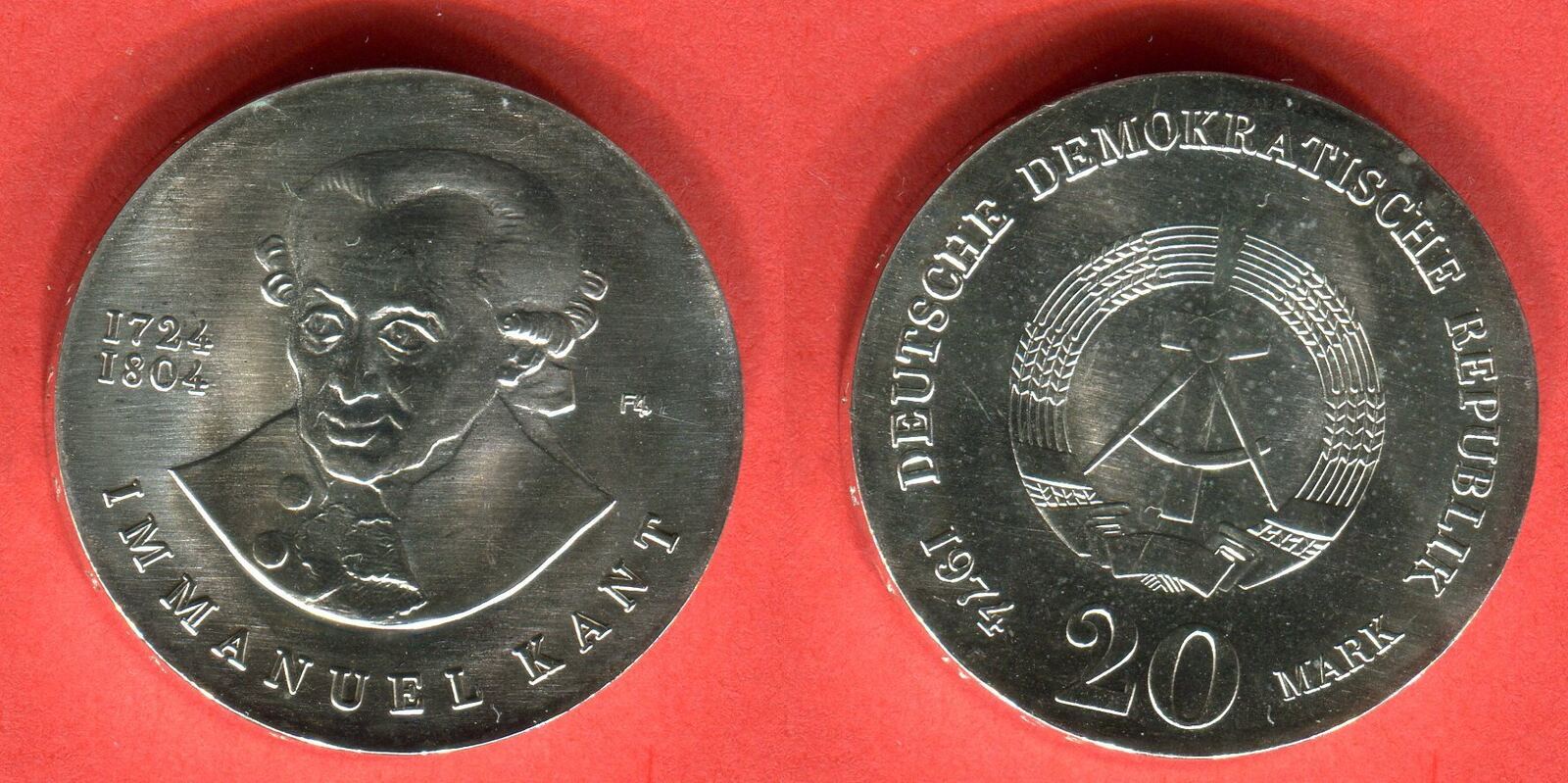 Deutsche Demokratische Republik DDR 20 Mark 1974 Gedenkmünze zum 250 ...
