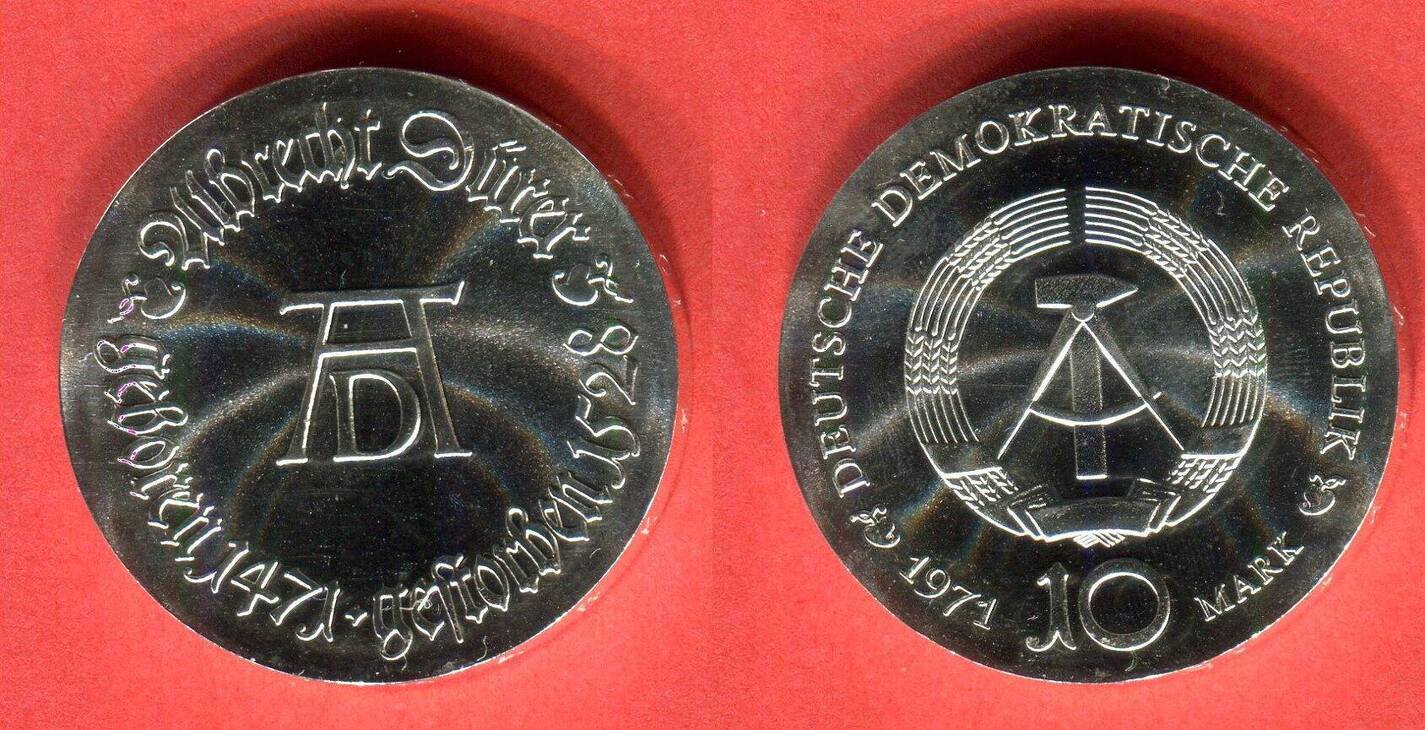 DDR 10 Mark Gedenkmünze 1971 500. Geburtstag Albrecht Dürer (1471 bis ...