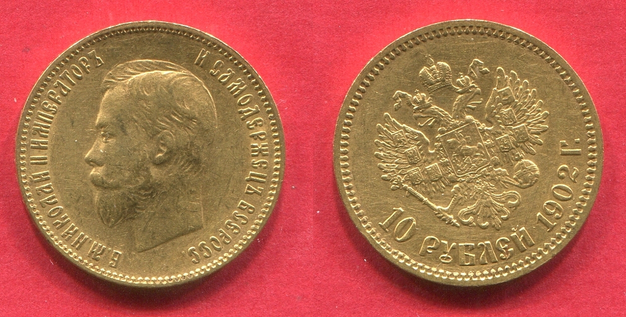 Russland Russia 10 Rubel Gold 1902 АР Nikolaus II. vz | MA-Shops