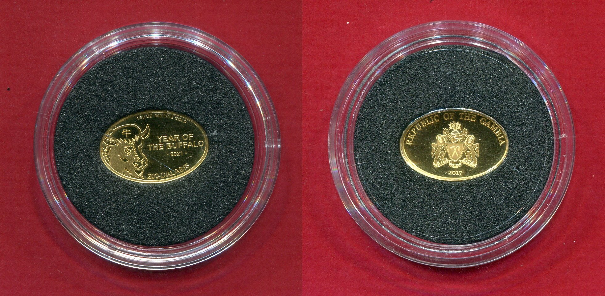 Gambia 200 Dalasis Gold 2017 Lunar Year of the Buffalo - Jahr des ...
