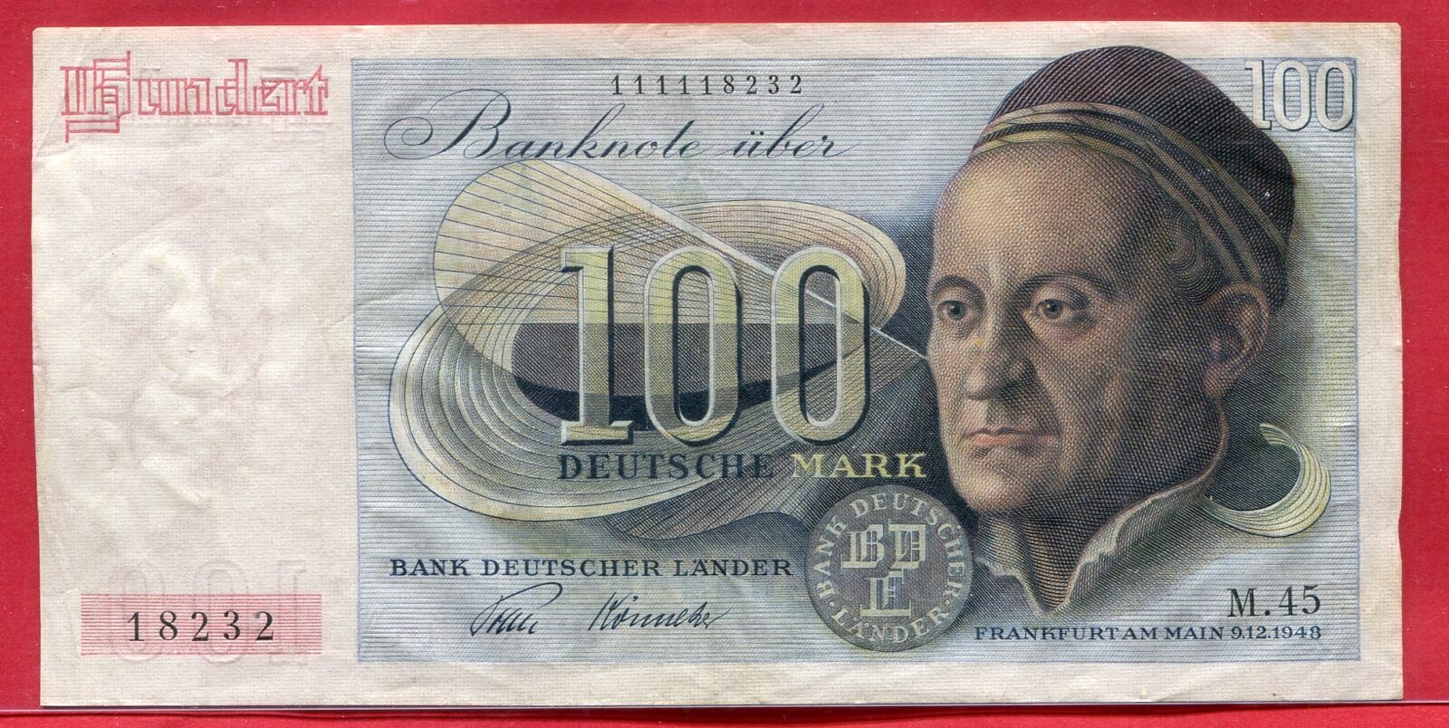 Bundesrepublik Deutschland Western Germany 100 DM Deutsche Mark DM 1948 ...