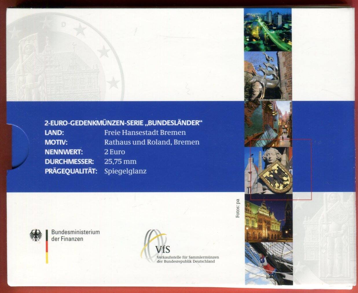 2 Euro Gedenkmünzen satz 2010 Bundesrepublik Deutschland 2 Euro Bremen ...
