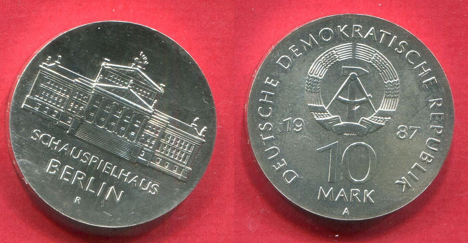 Deutsche Demokratische Republik DDR 10 Mark Silber 1987 Schauspielhaus ...