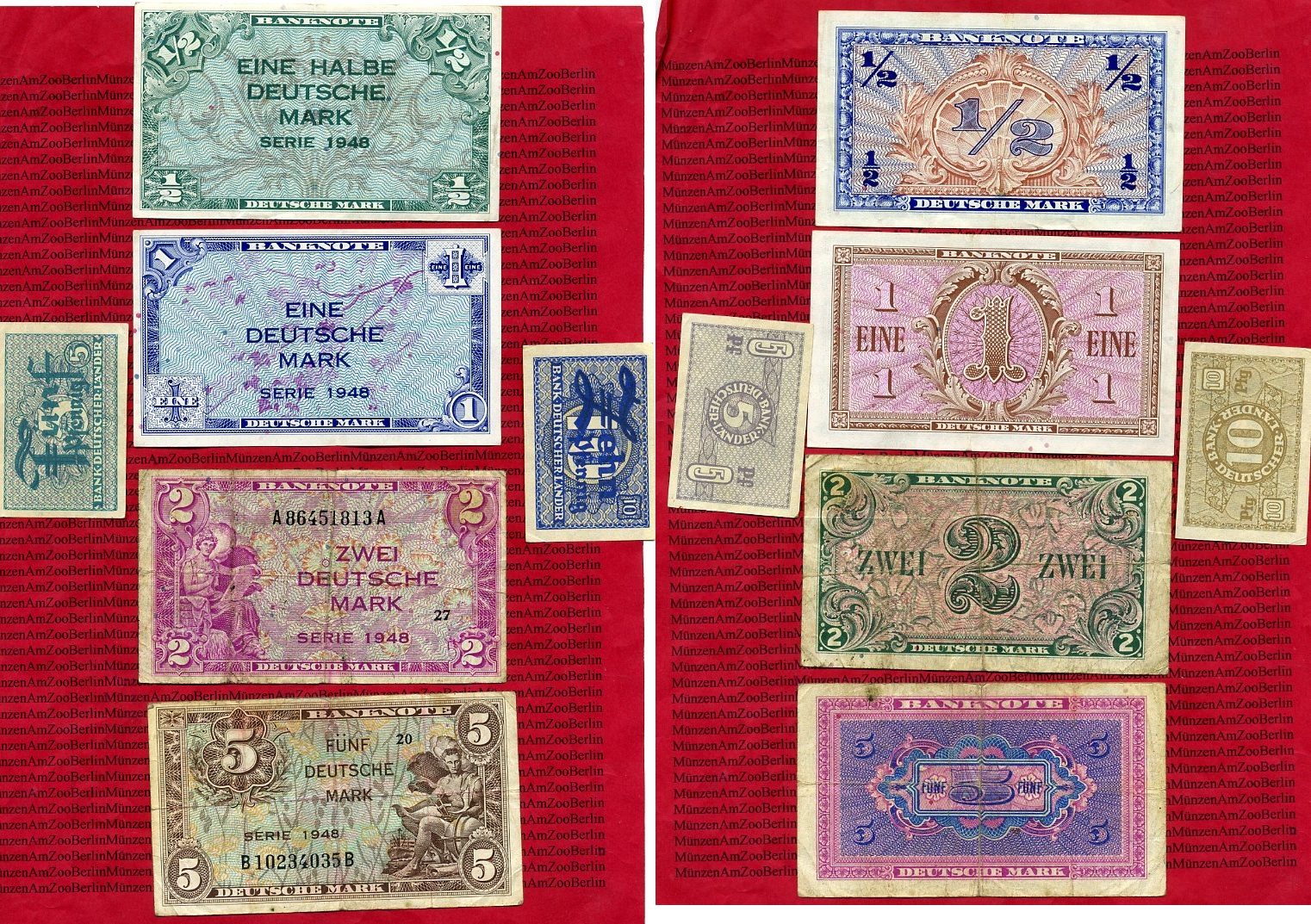 Lot 5 Pfennig bis 5 DM Kopfgeld 1948 Bundesrepublik Deutschland Lot von ...