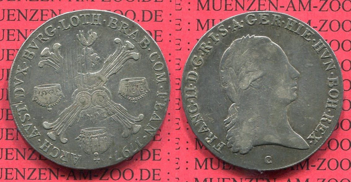 Habsburger Erblande 1/2 Kronentaler 1797 C Prag Franz II. ss, Justiert | MA-Shops
