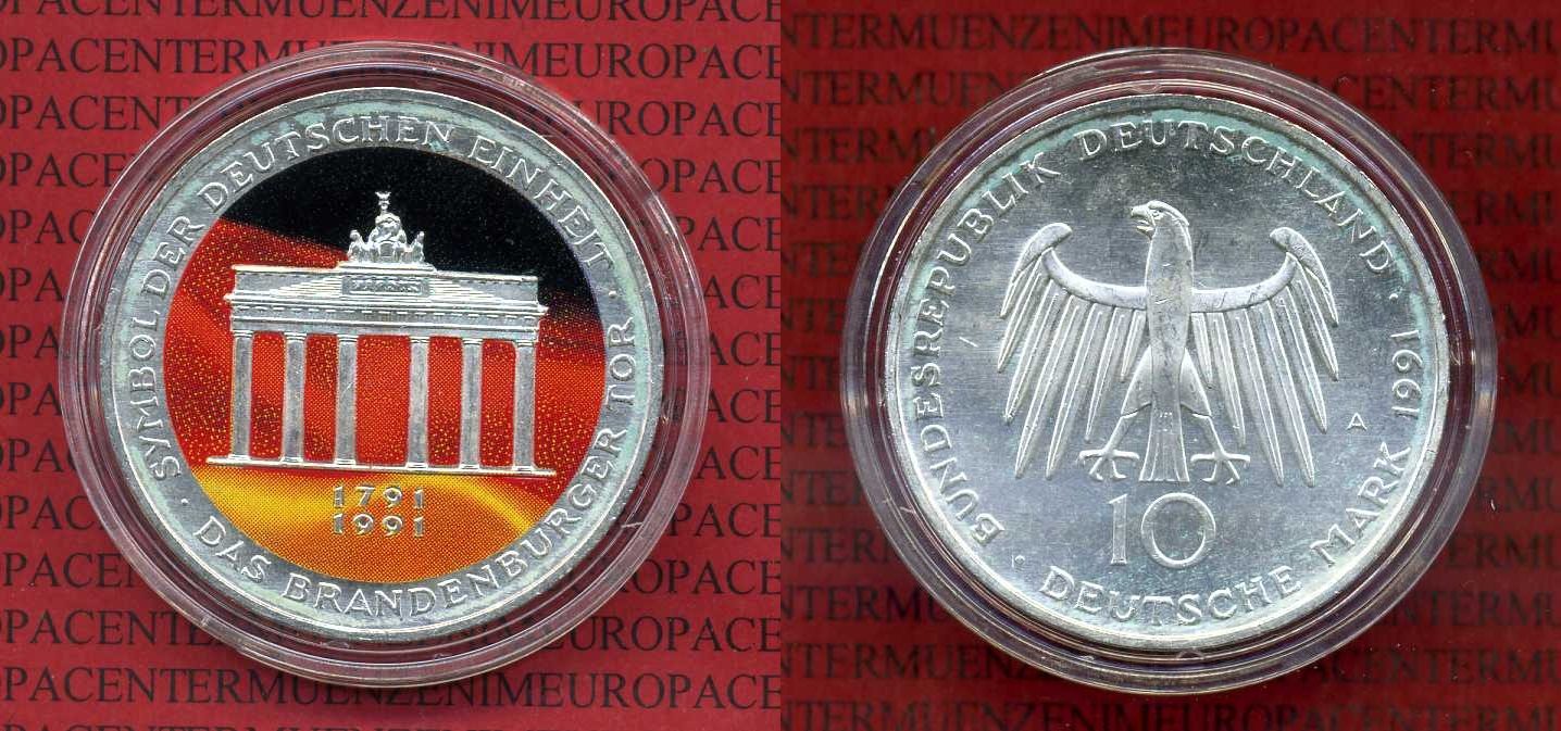 Bundesrepublik Deutschland 10 DM Farbmünze BRD 10 DM 1991 A Gedenkmünze ...
