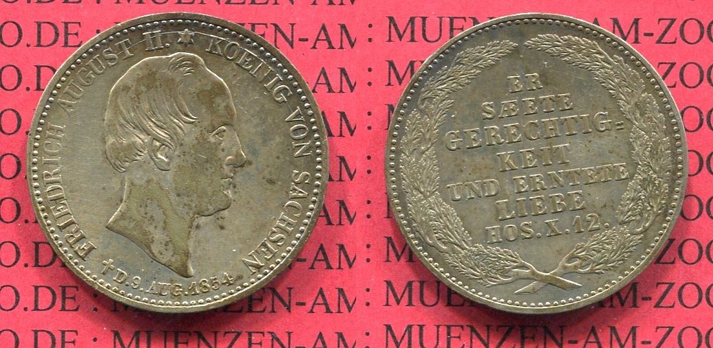 Sachsen, Saxonia 1/3 Taler auf den Tod Sachsen 1/3 Taler 1854, Auf den ...
