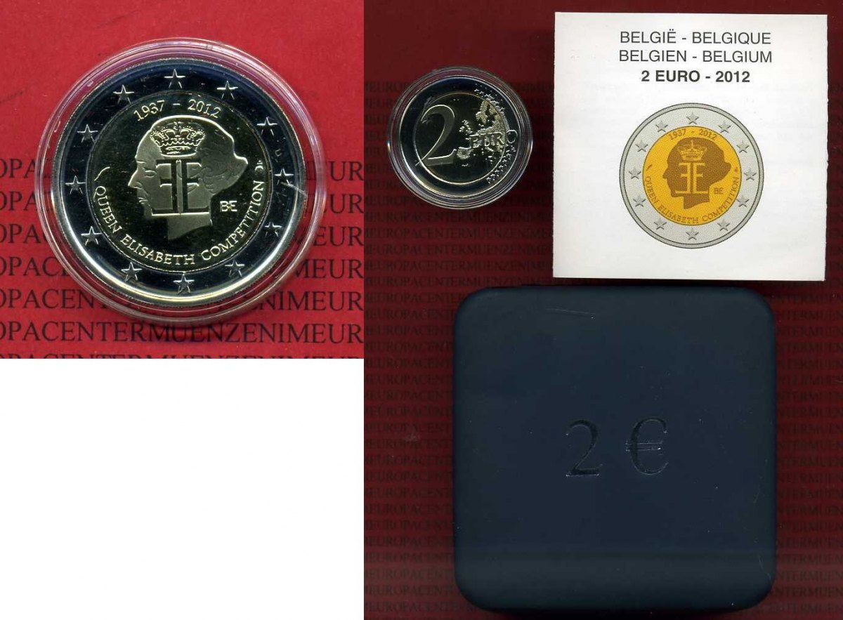 Belgien, Belgium, Belgie 2 Euro Gedenkmünze Belgien 2 Euro 2012 Queen ...