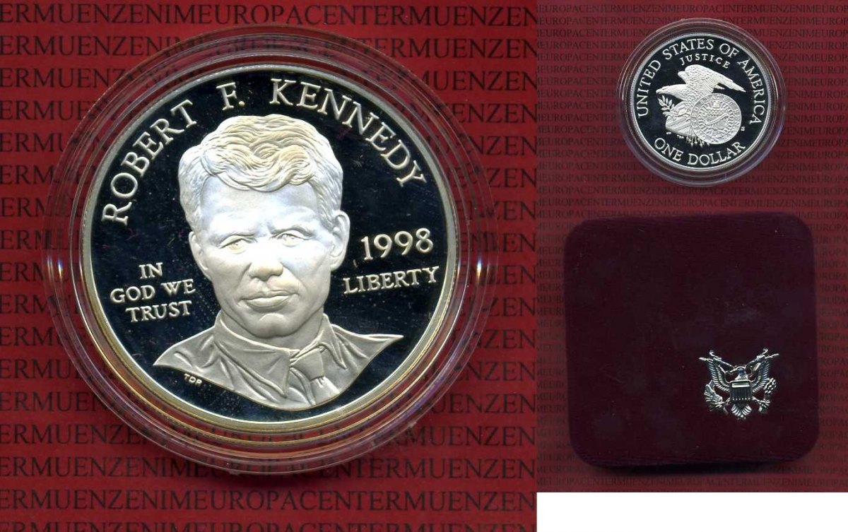1 Dollars Silber PP 1 Dollar USA 1998 Memorial Commemorative Coin ...