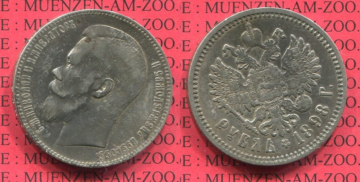 Russland Russia 1 Rubel Silber Russland Rubel 1898 Nikolaus II Silber leicht ...