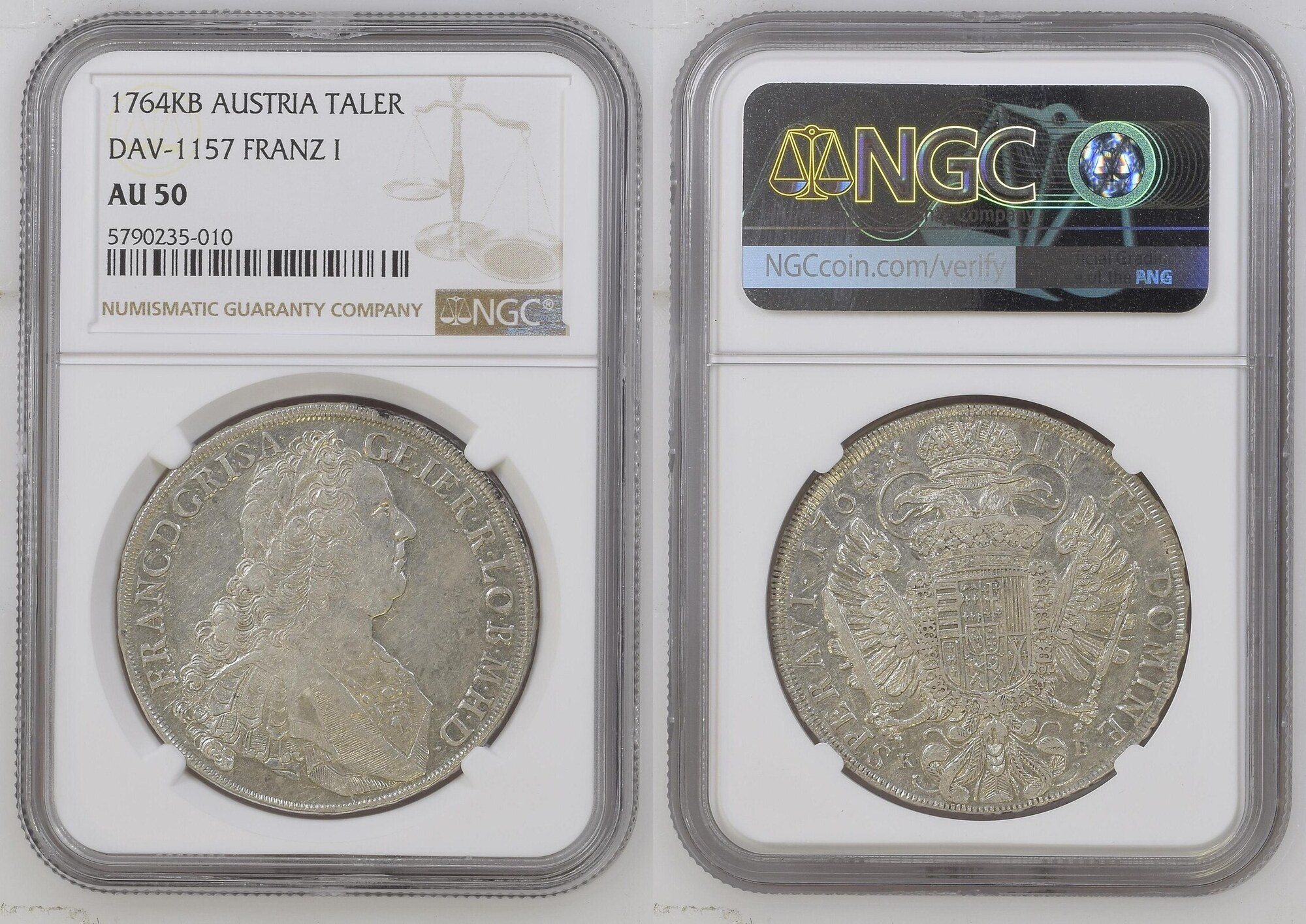 Österreich Austria TALER 1764 KB Franz I. Kaiser NGC AU 50 USA Grading ...