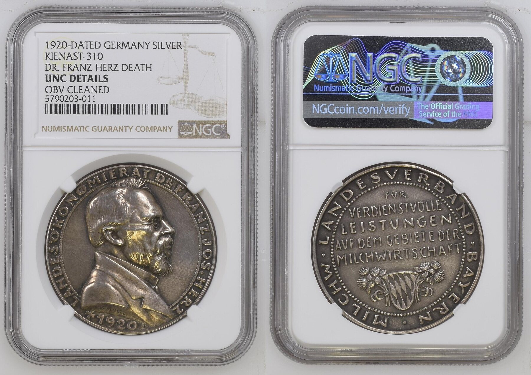 Germany Deutschland Karl Goetz Medaille Silvermedal Silbermedaille 1920-DATED Auf den Tod des ...