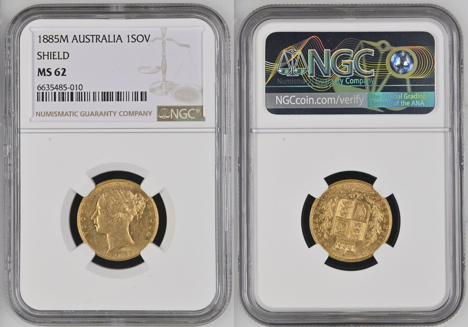 Australien Australia Sovereign 1885 M Queen Victoria 1858 - 1901 Shield ...