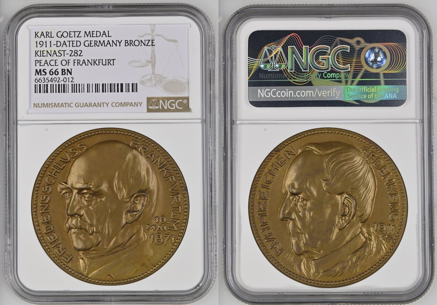 Germany Deutschland Karl Goetz Medaille Bronzemedaille Bronze 1911 ...