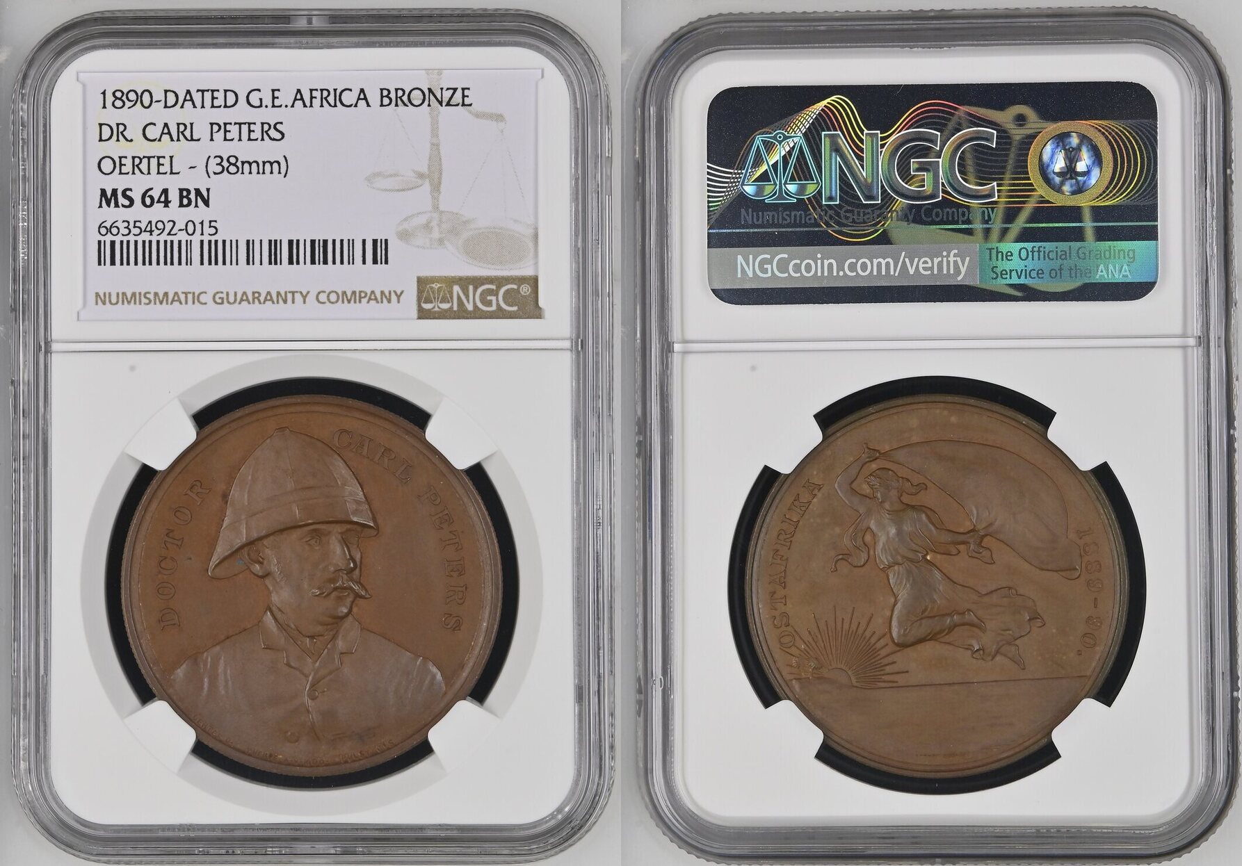 Deutsch Ostafrika DOA German Eastafrica Bronzemedaille Bronze 1890 ...