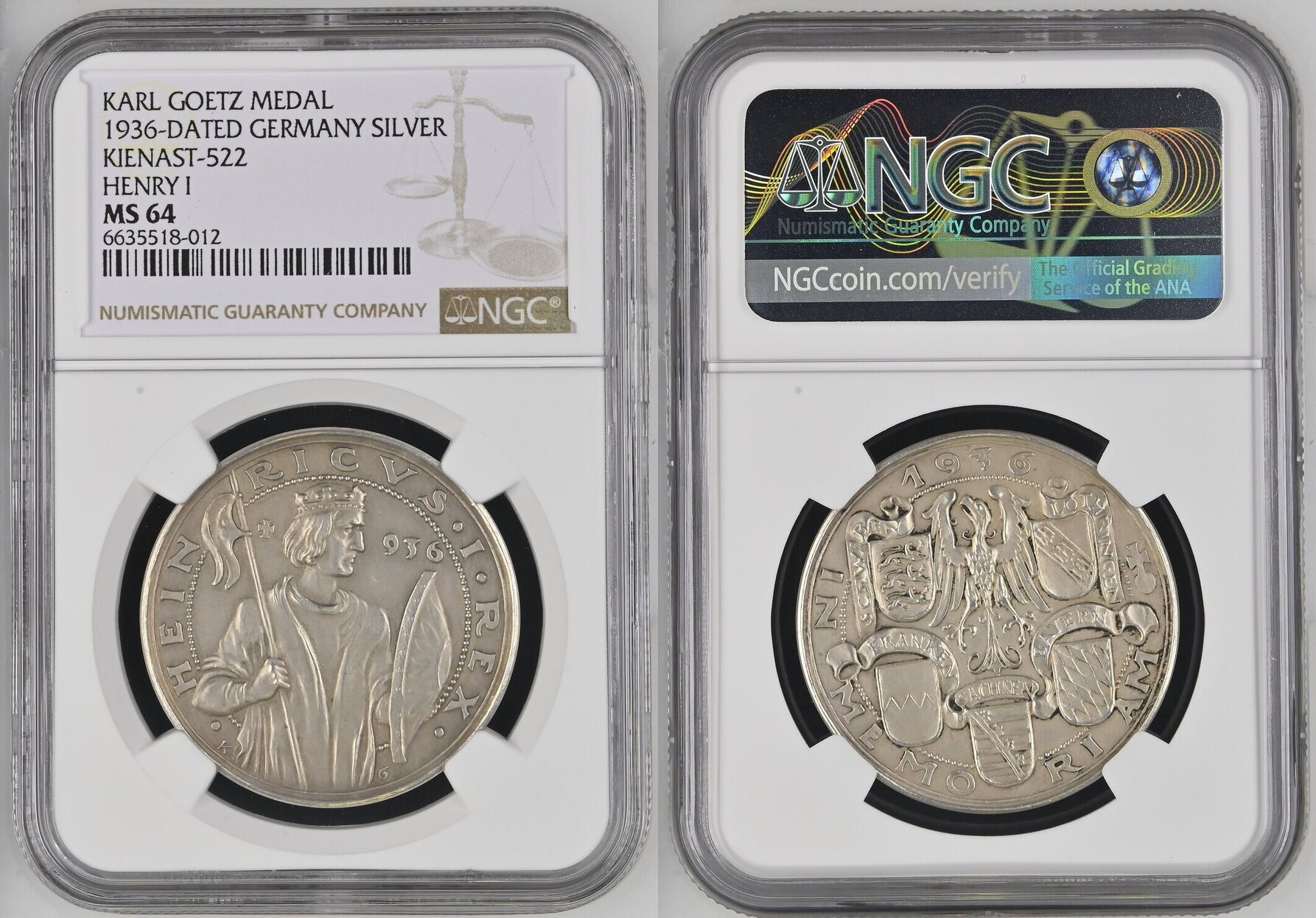 Deutschland Karl Goetz Silbermedaille Silver Medal 1936-DATED Heinrich ...