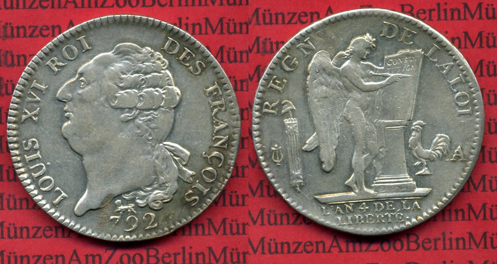 Frankreich France Ecu de 6 Livres Constitutionnel 1792 Constitution ...