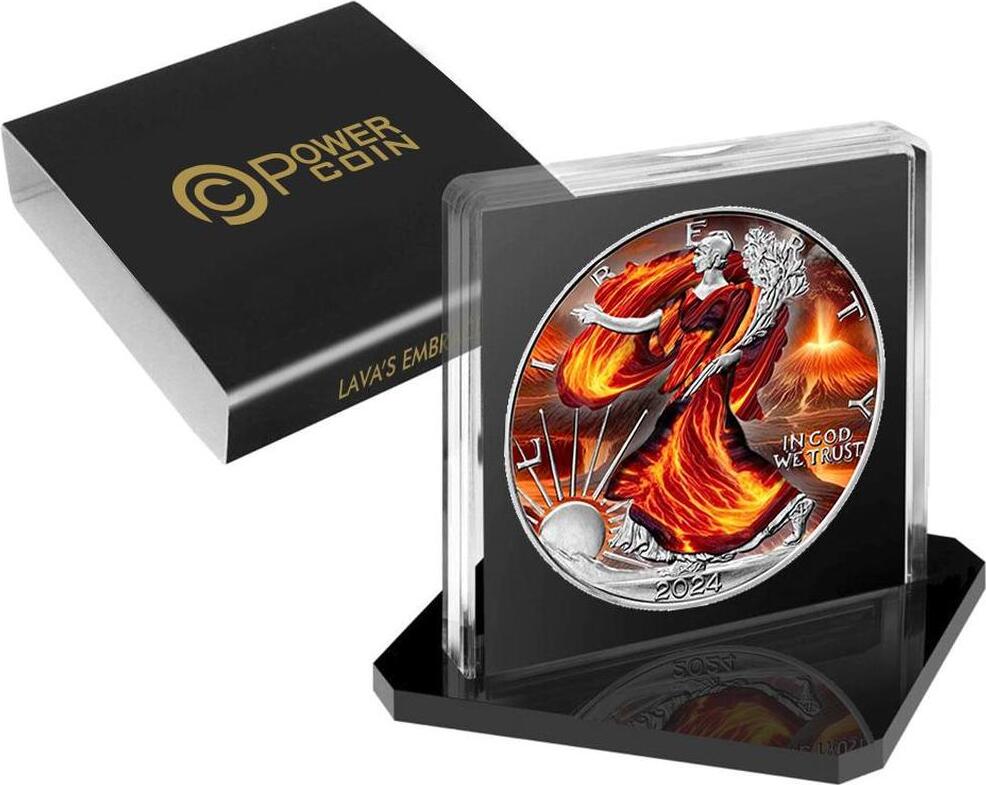 United States 1 Dollar LAVA EMBRACE Walking Liberty 1 Oz Silver Coin 1 ...