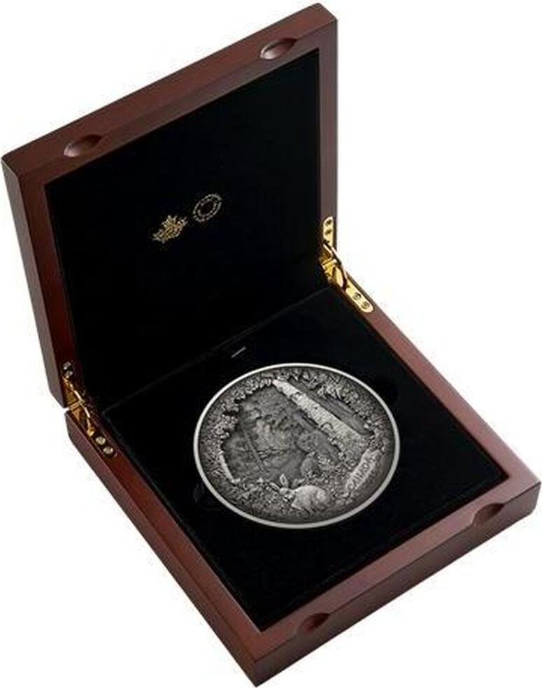 175 Dollars PREDATOR OR PREY IN SHADOW BOX Silver Coin 175$ Canada 2025 ...