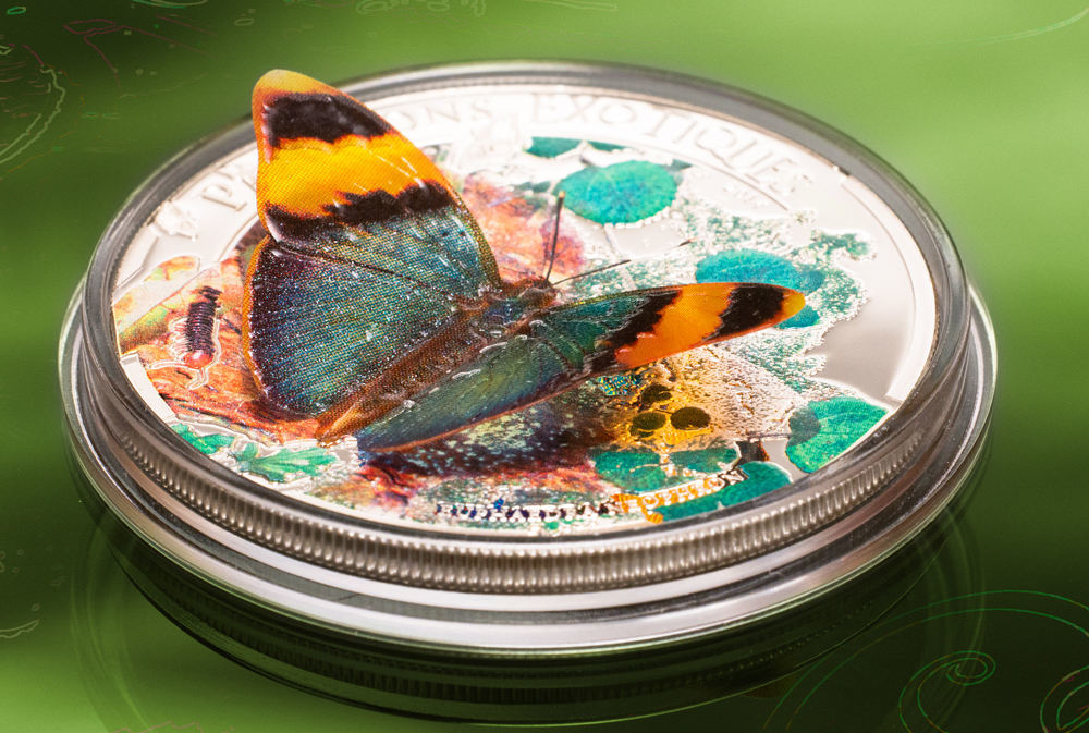 1000 Francs BUTTERFLY 3D Exotic Butterflies Silver Coin 5D Central ...