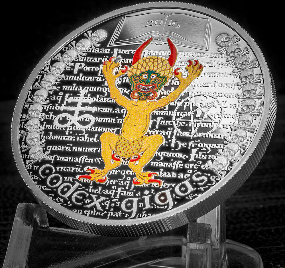 CODEX GIGAS Devil Bible the Dark Side 1 Oz Silver Coin 1000 Francs ...