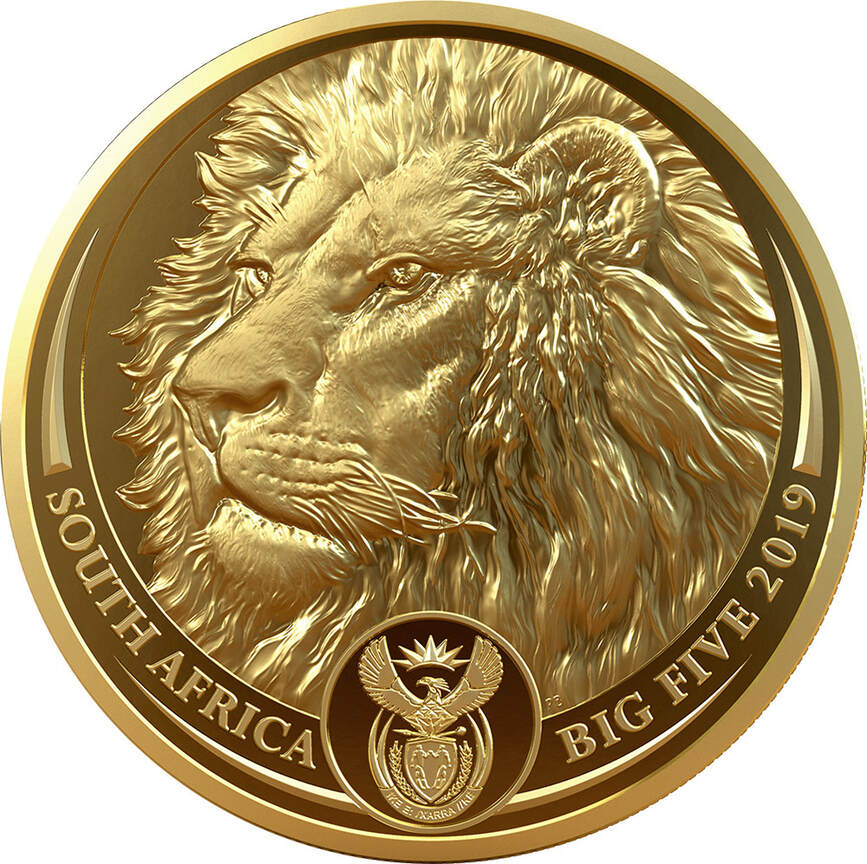 BIG FIVE With Privy Lion Krugerrand Set 2x1 Oz Gold Coins 51 Rand South ...