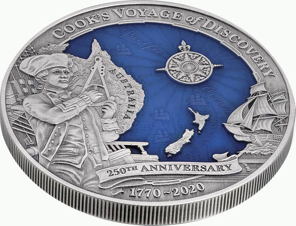 10 Dollars JAMES COOK DISCOVERY 250th Anniversary 3 Oz Silver Coin 10 ...