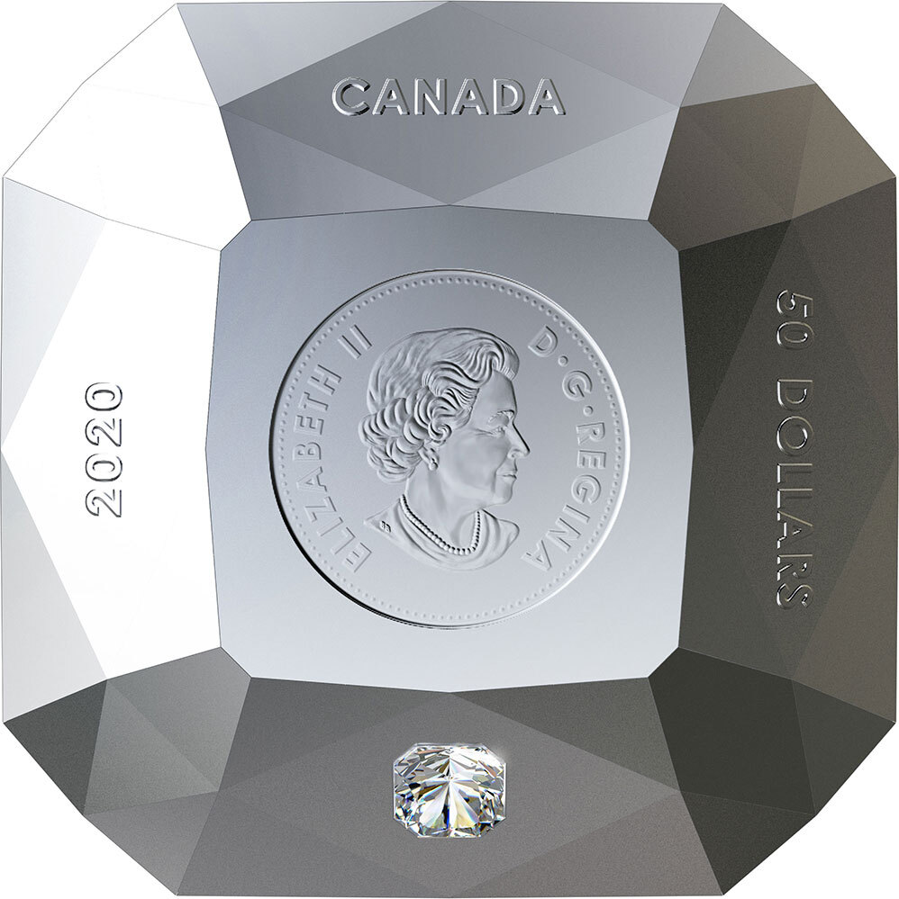 50 Dollars FOREVERMARK DIAMOND 3D Shaped Silver Coin 50$ Canada 2020 PP ...