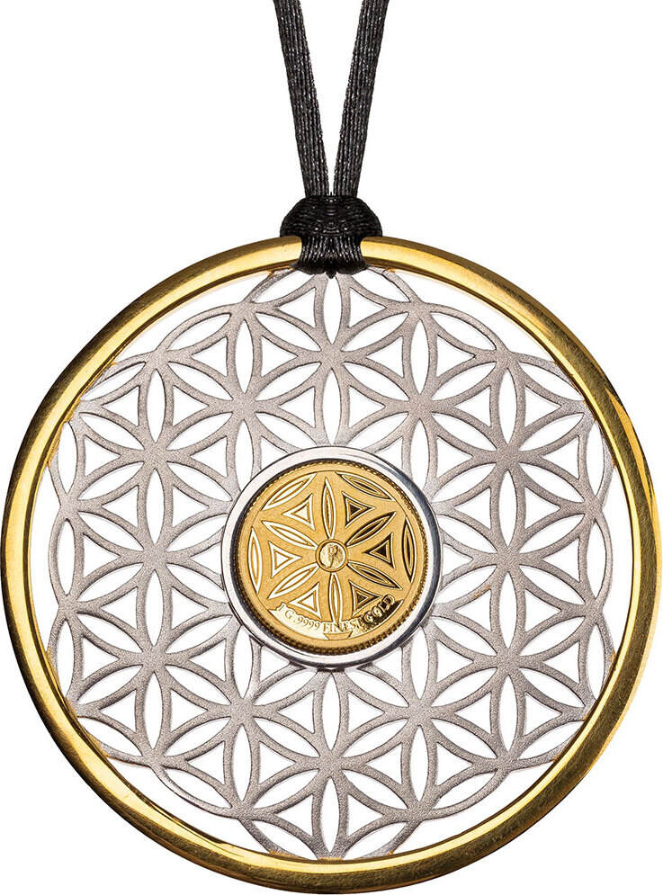 10 Dollars FLOWER OF LIFE Symbols of Life Silver Coin 10$ Barbados 2020 ...