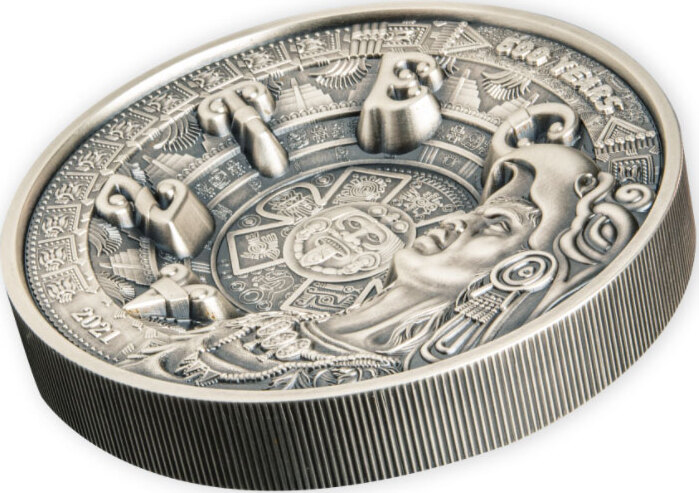 25 Dollars AZTEC EMPIRE 500th Anniversary Multilayer 1 Kg Kilo Silver ...