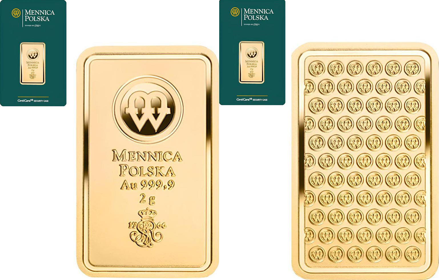 SMALL GOLD Logo Pattern 2g Gold Bar Poland BU-Brilliant unz | MA-Shops