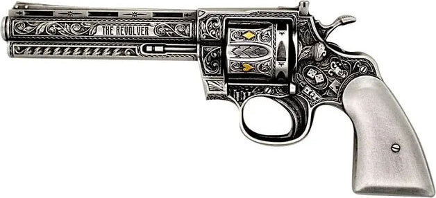 REVOLVER GUN 2 Oz Silver Coin 10000 Francs Chad 2023 Antique Finish ...