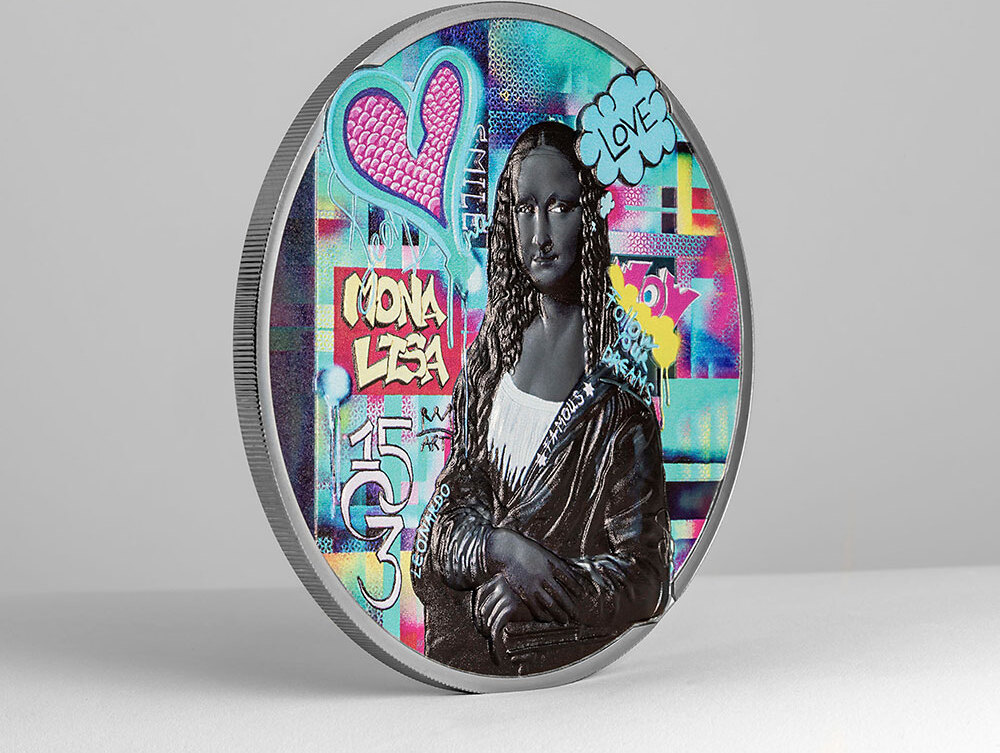 20 Dollars MONA LISA Graffiti Art 3 Oz Silver Coin 20$ Cook Islands ...