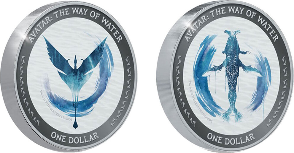 1 Dollar PANDORAN FAUNA Avatar Way of Water Set 2 x 1 Oz Silver Coins 1$ New Zealand 2023 PP ...