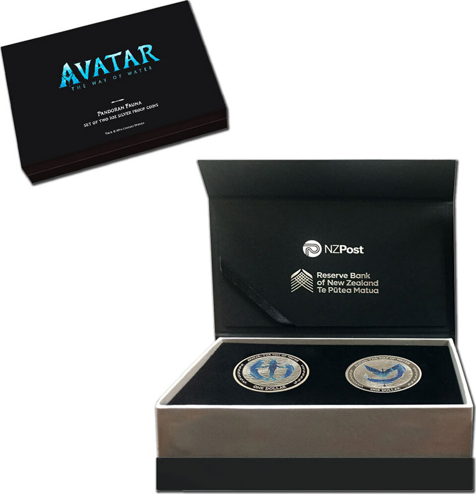 1 Dollar PANDORAN FAUNA Avatar Way of Water Set 2 x 1 Oz Silver Coins 1 ...