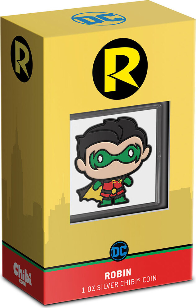 2 Dollars ROBIN Chibi DC Comics 1 Oz Silver Coin 2$ Niue 2023 PP | MA-Shops