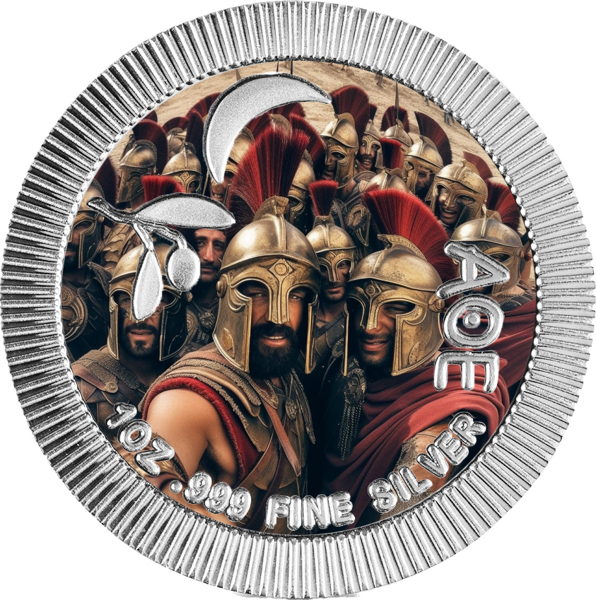 2 Dollars SPARTANS Selfies from History Owl 1 Oz Silver Coin 2$ Niue 2022 BU-Brilliant unz | MA ...