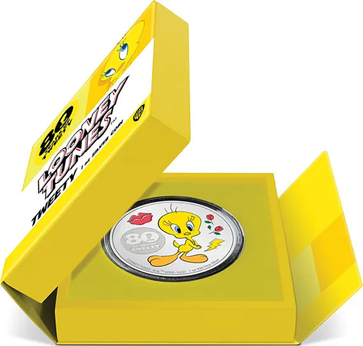 2 Dollars TWEETY 80th Anniversary 1 Oz Silver Coin 2$ Niue 2022 PP | MA ...