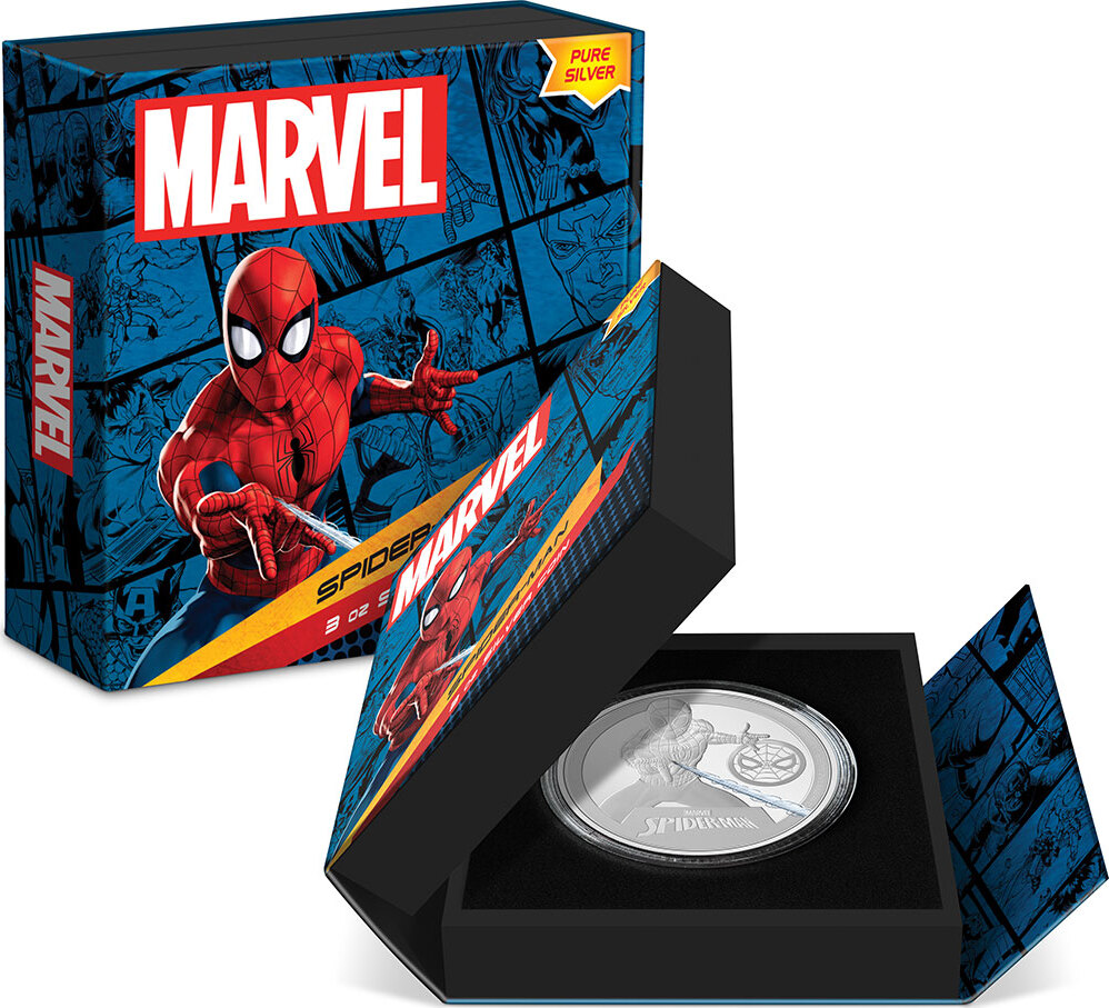 10 Dollars SPIDERMAN Marvel Classic Superheroes 3 Oz Silver Coin 10 ...