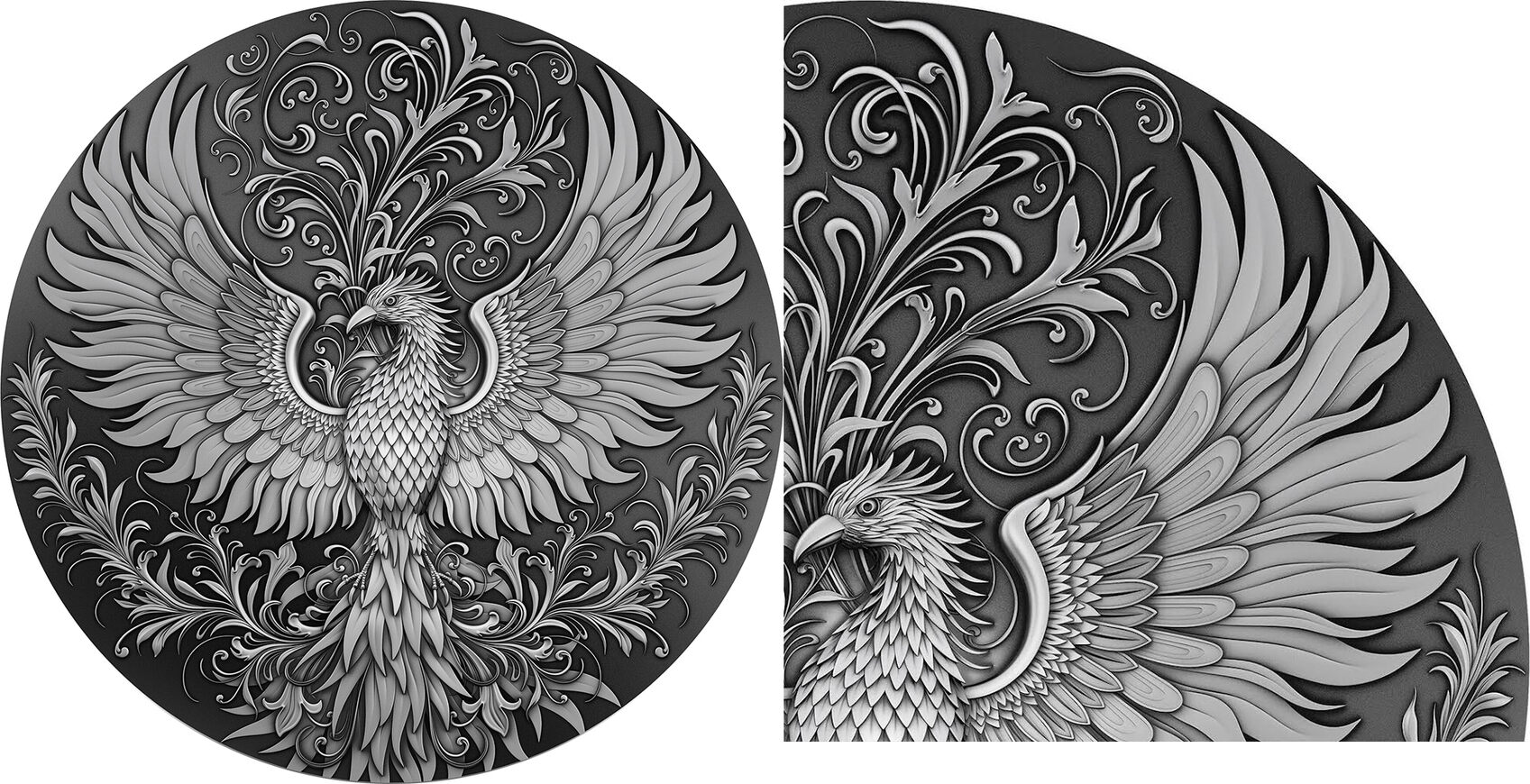 5 Dollars PHOENIX Eternal Life 2 Oz Silver Coin 5$ Niue 2023 Antique ...