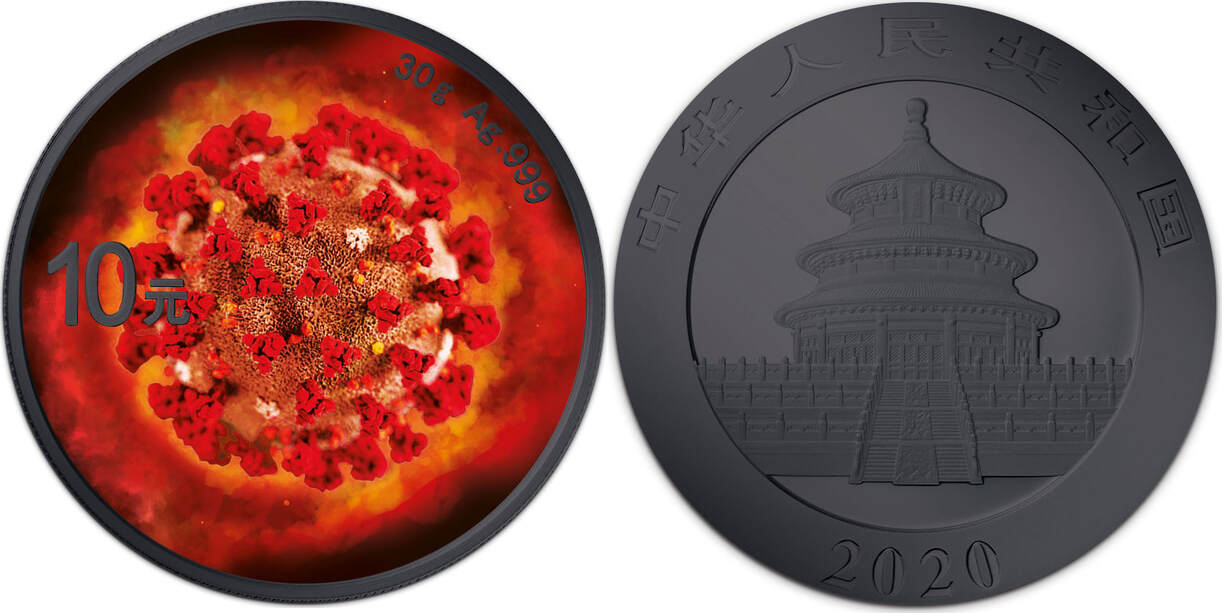 CORONAVIRUS Covid 19 Panda Silver Coin 10 Yuan China 2020 BU-Brilliant ...