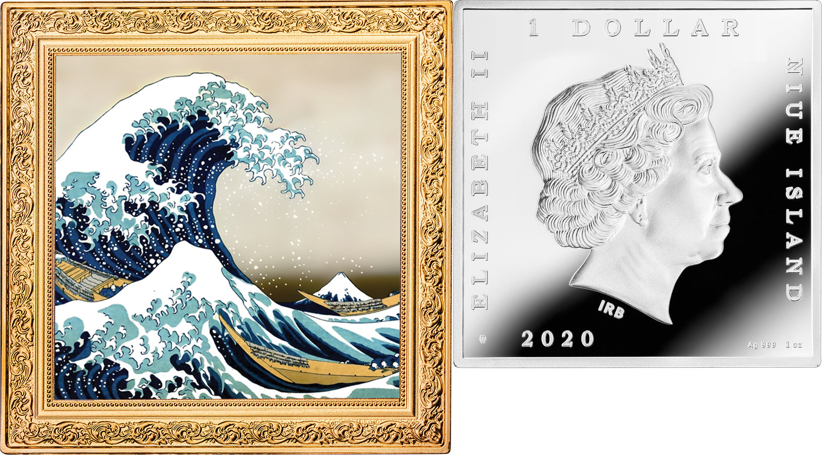 1 Dollar GREAT WAVE Treasures of World Painting 1 Oz Silver Coin 1 ...