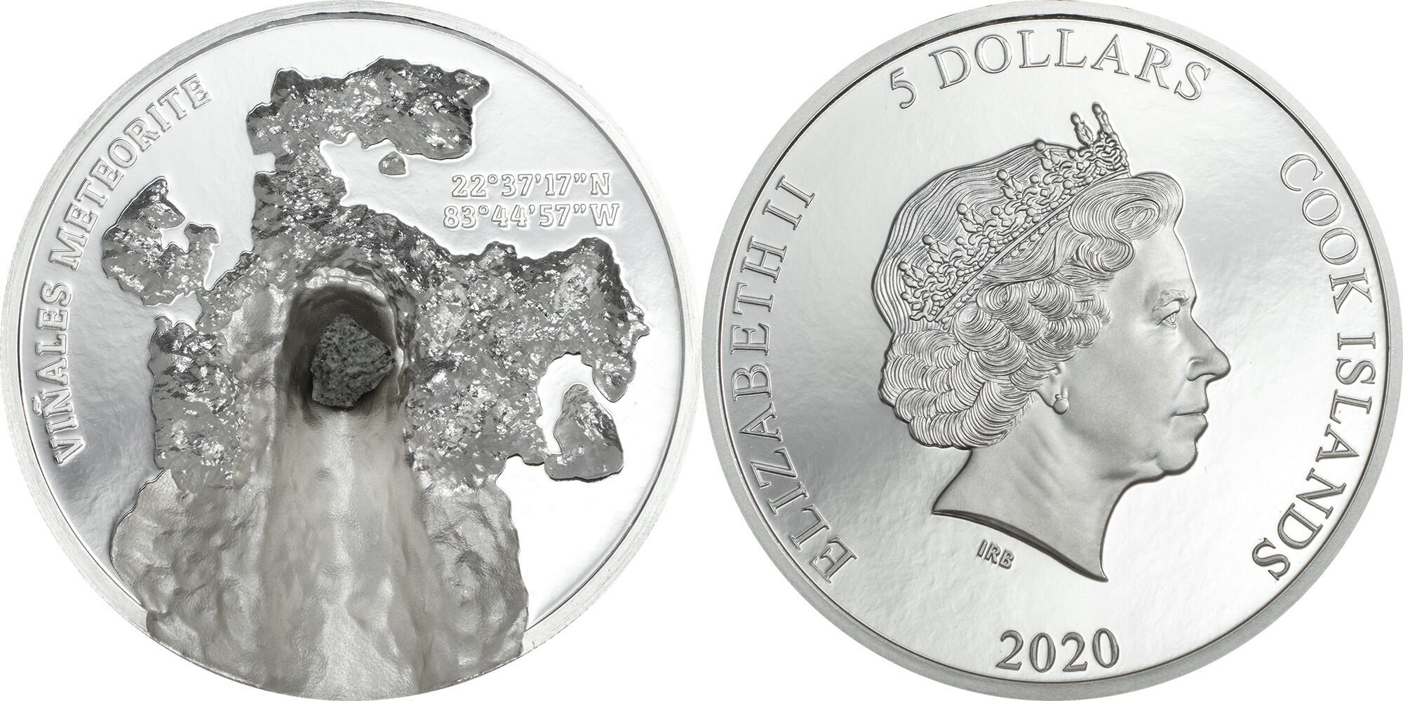 5 Dollars VINALES Meteorite Impacts 1 Oz Silver Coin 5$ Cook Islands ...
