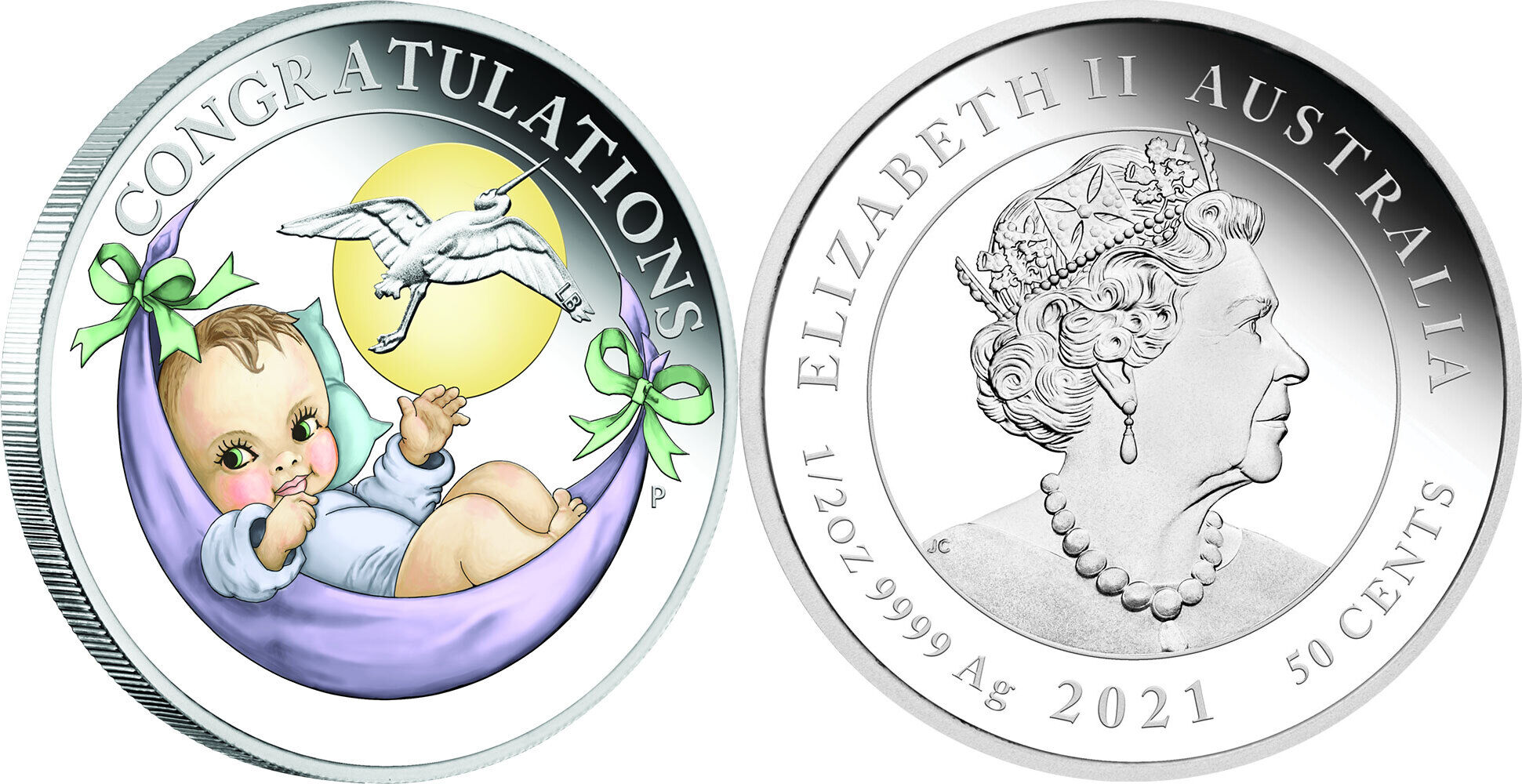 NEWBORN BABY Silver Coin 50 Cents Australia 2021 PP | MA-Shops