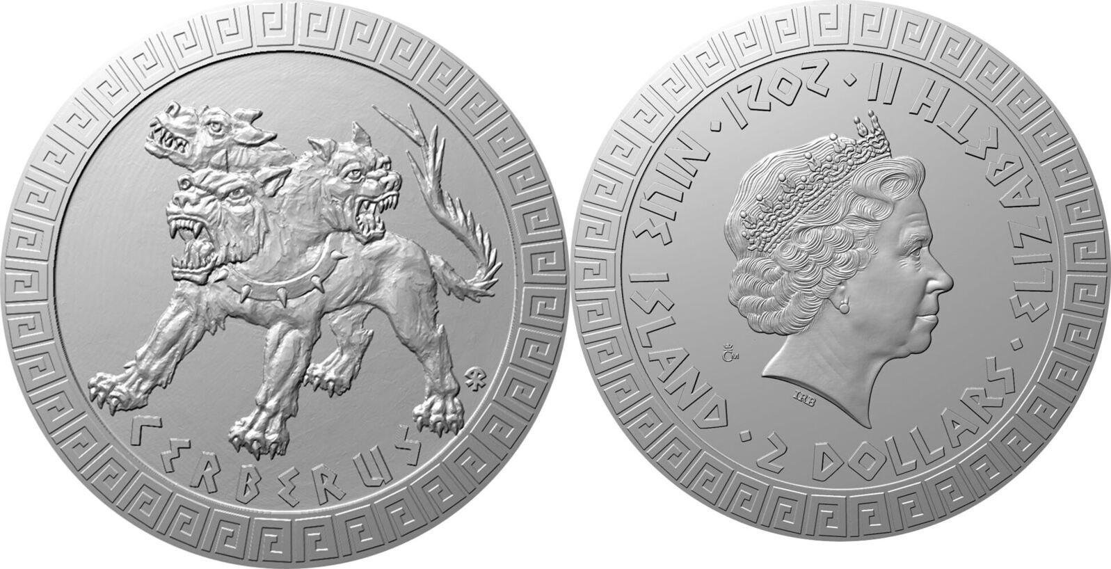 2 Dollars CERBERUS Mythical Creatures 1 Oz Silver Coin 2$ Niue 2021 PP ...